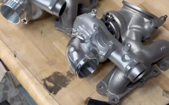 Marina Blue F80 M3 in for a set of Pure Stage 2+ Turbos Thanks to our ...